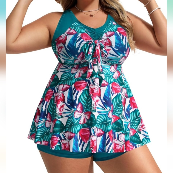 Hanna Nikole | Swim | Hanna Nikole Plus Size Tropical Floral Tankini ...